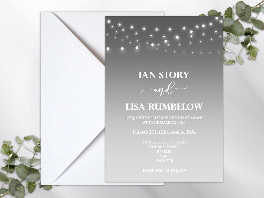 Wedding Invitation Invite Day or Night Evening RSVP Guest Info Gift ...