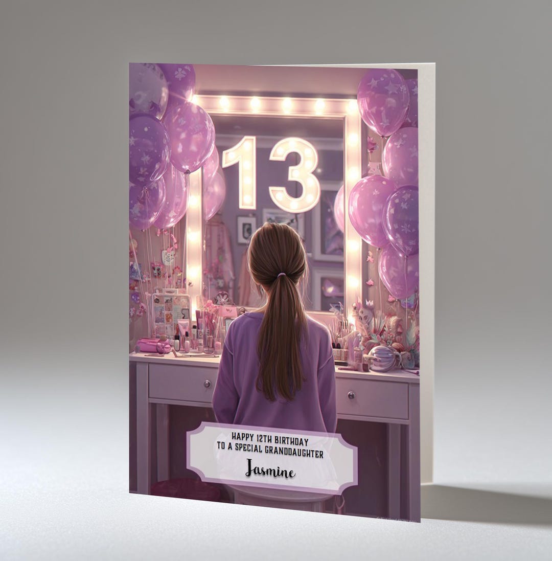 13th Birthday Card for Girls, Daughter, Granddaughter, Niece, Brown ...
