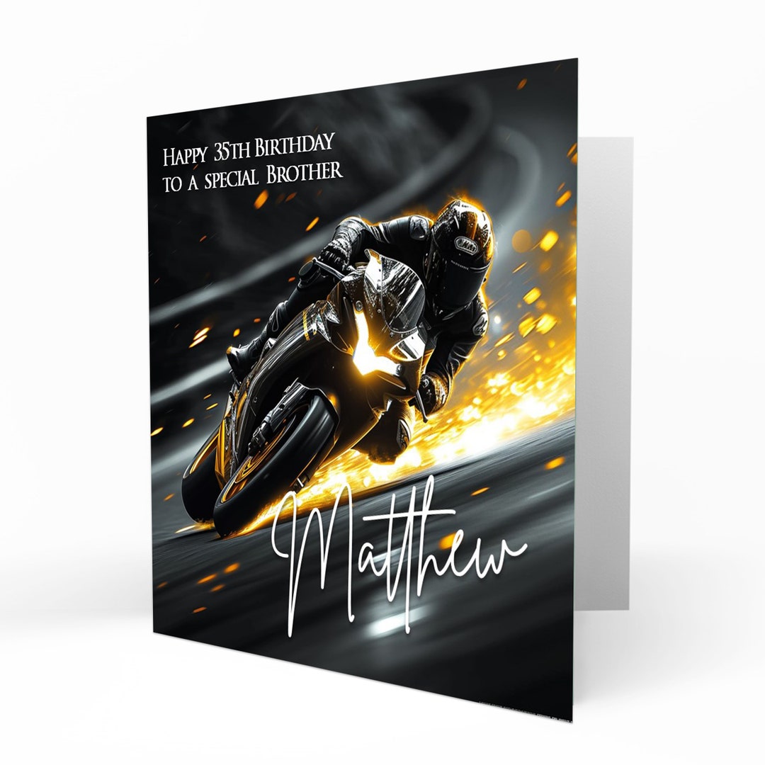 Personalised MOTO GP Birthday Card, Male, Boys, Son, Grandson, Brother ...