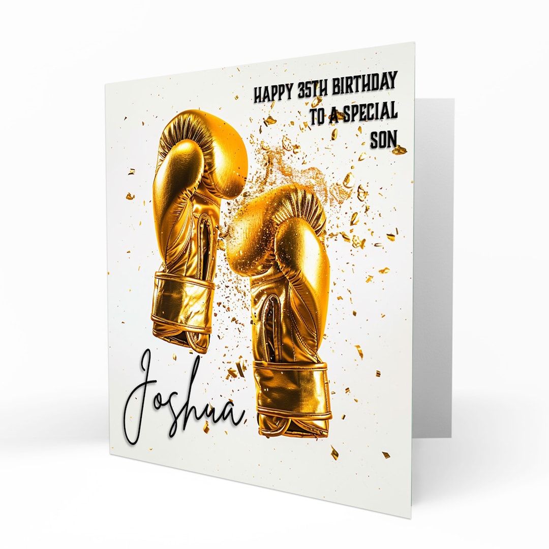 Personalised Boxing Birthday Card, Male, Boys, Son, Grandson, Brother ...