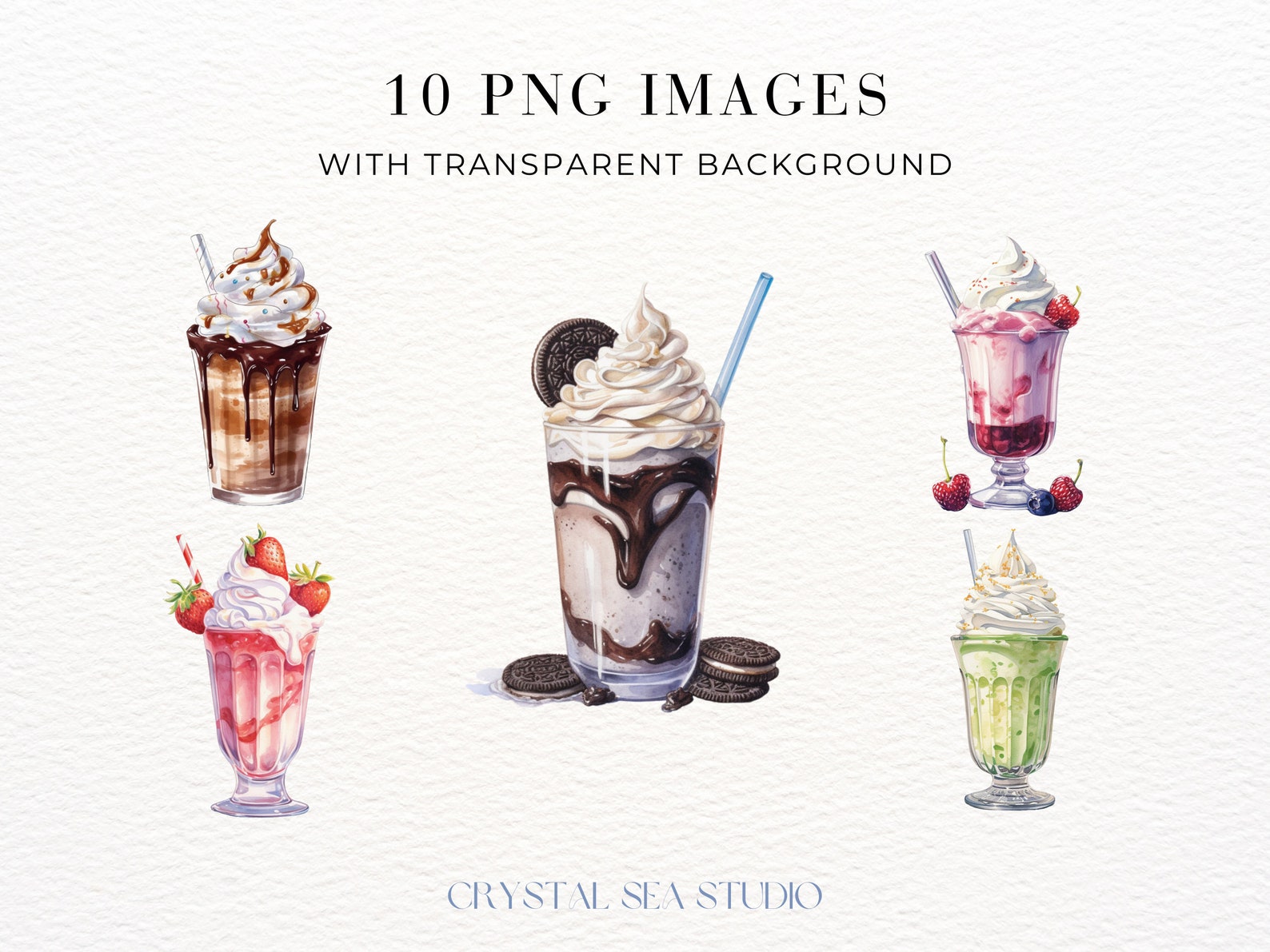 Watercolor Milkshake Clipart, Instant Download, Dessert Clipart ...