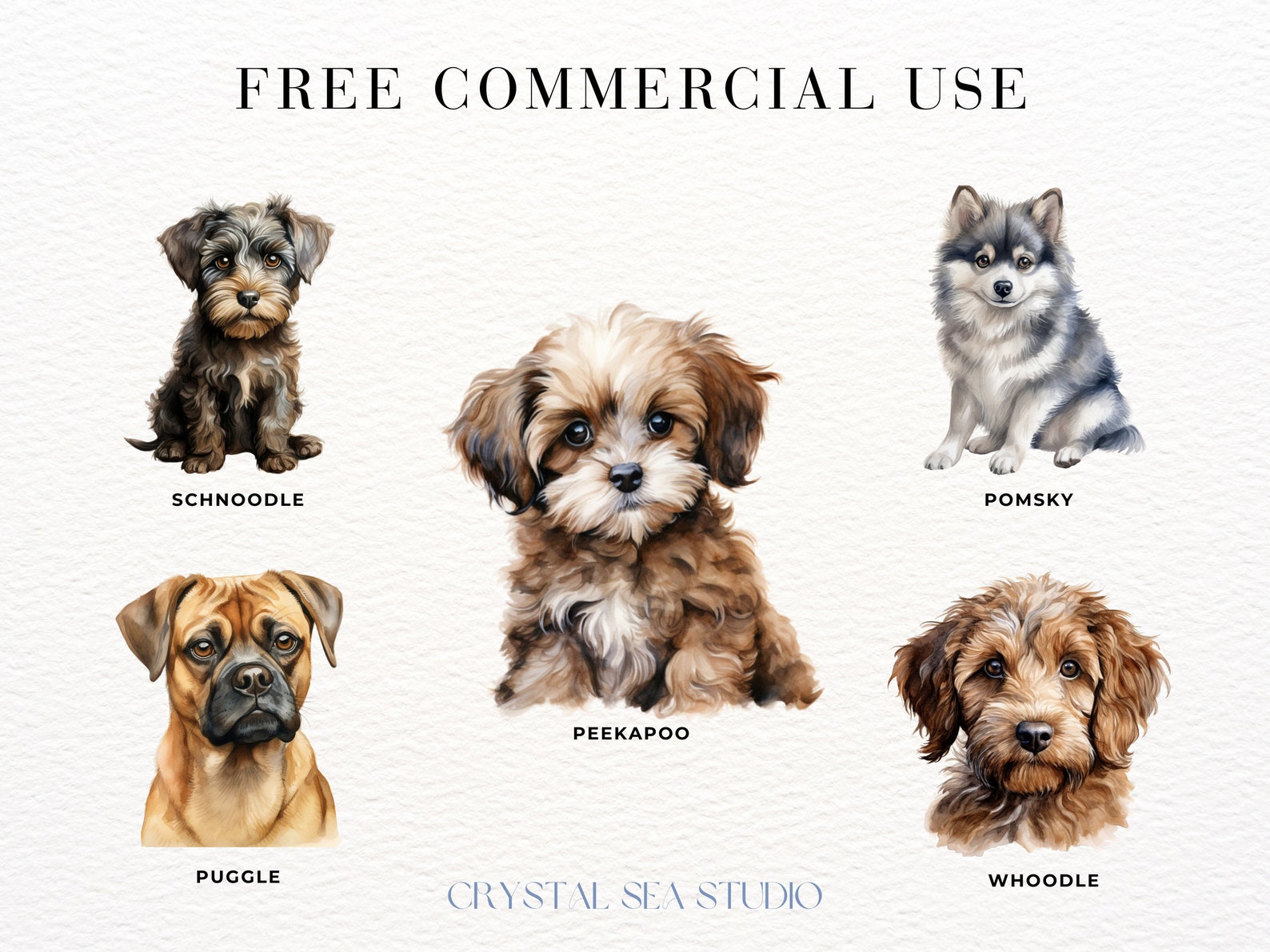 Watercolor Dog Clipart, Instant Download, Dog PNG, Designer Dog Clip ...