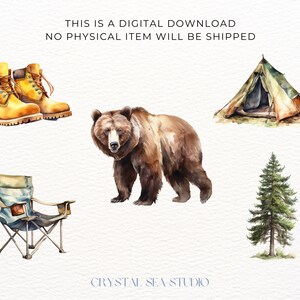 Watercolor Camping Clipart, Commercial Use, Happy Camper PNG, Camping ...