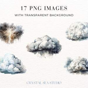 Watercolor Cloud Clipart, Weather Clipart, Cloud SVG, Commercial Use ...