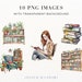 Watercolor Library Clipart, Commercial Use, Reading Clipart, Watercolor ...