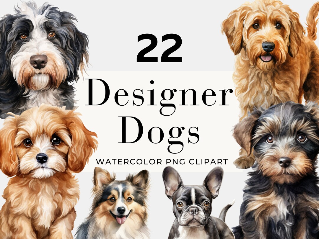 Watercolor Dog Clipart, Instant Download, Dog PNG, Designer Dog Clip ...