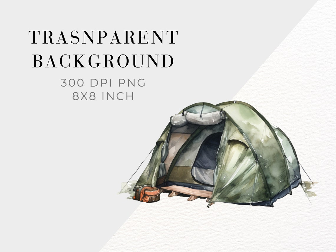 Watercolor Camping Clipart, Commercial Use, Happy Camper PNG, Camping ...