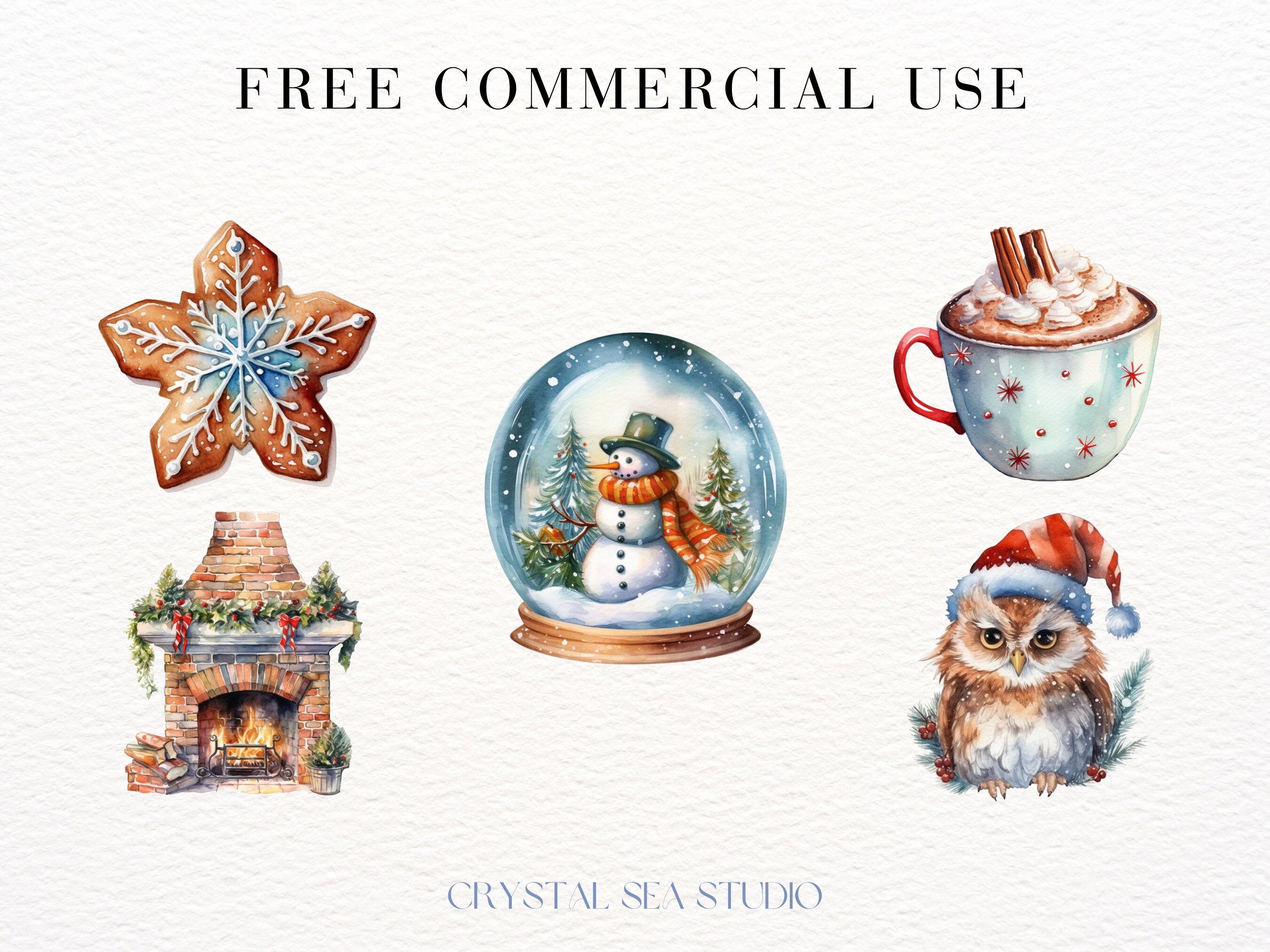 Watercolor Classic Christmasclipart Bundle, Instant Download, Christmas ...