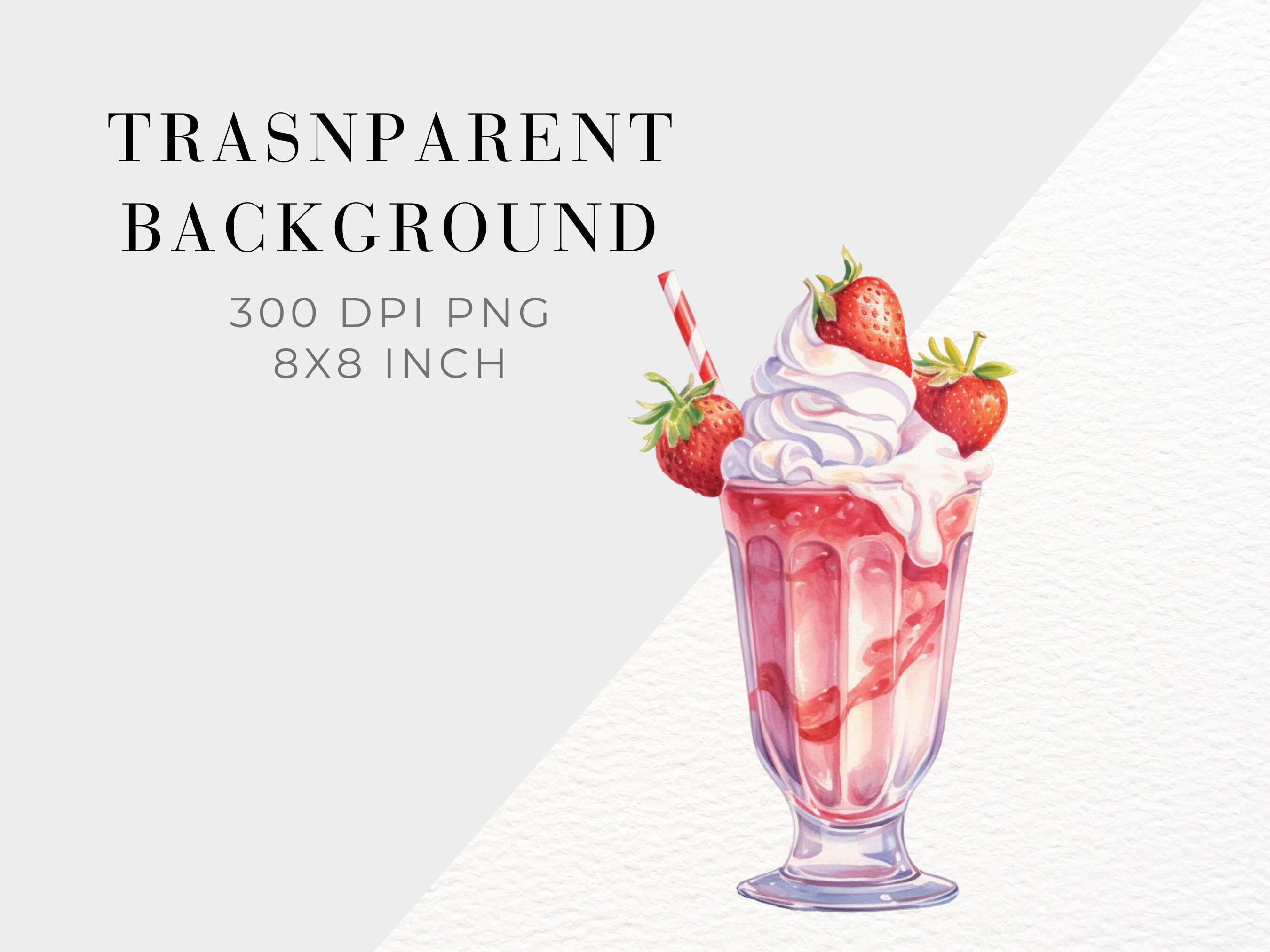 Watercolor Milkshake Clipart, Instant Download, Dessert Clipart ...