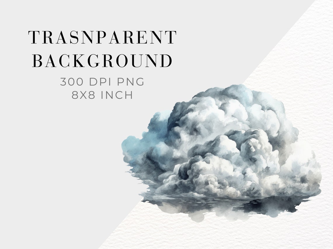 Watercolor Cloud Clipart, Weather Clipart, Cloud SVG, Commercial Use ...