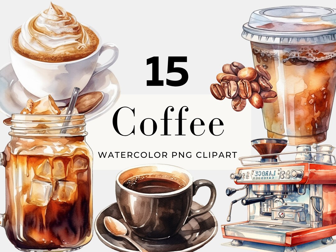 Watercolor Coffee Clipart, Instant Download, Coffee Drinks Clipart ...