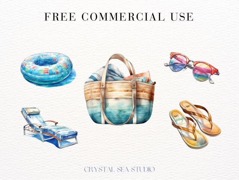 Watercolor Pool Party Clipart Instant Download Pool Clipart - Etsy