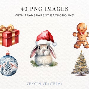 Watercolor Classic Christmasclipart Bundle, Instant Download, Christmas ...