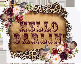 Hello Darlin' PNG Sublimation File Download Country Music - Etsy