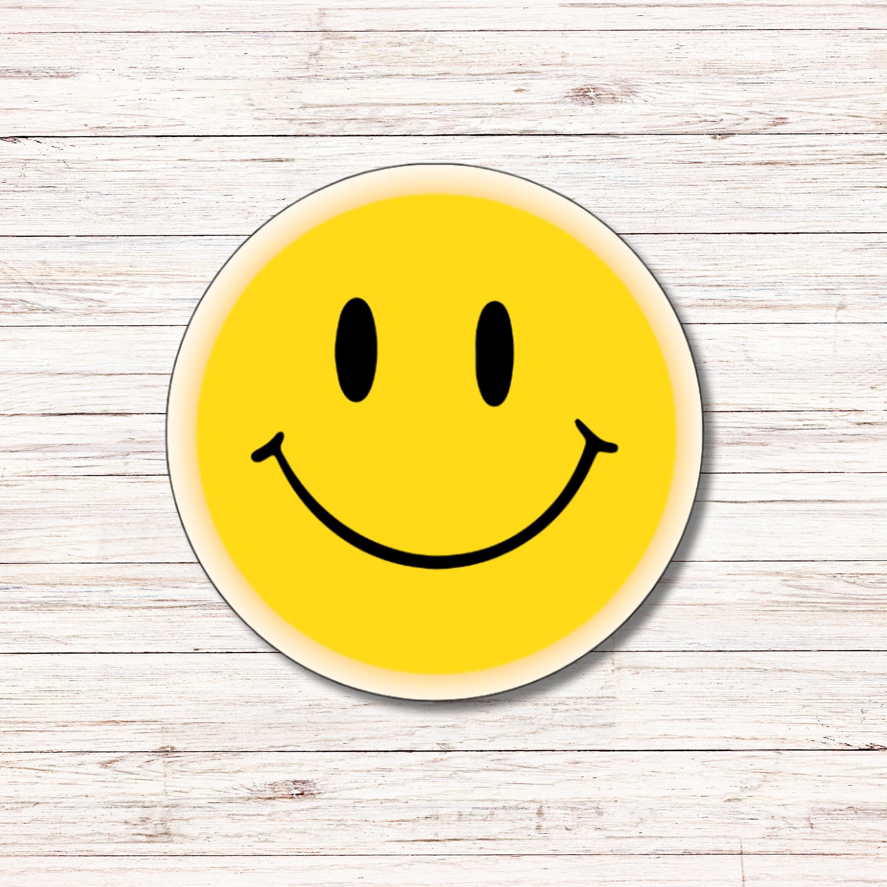 Yellow Smiley Face Sticker | Vinyl Sticker | Water Resistant ...