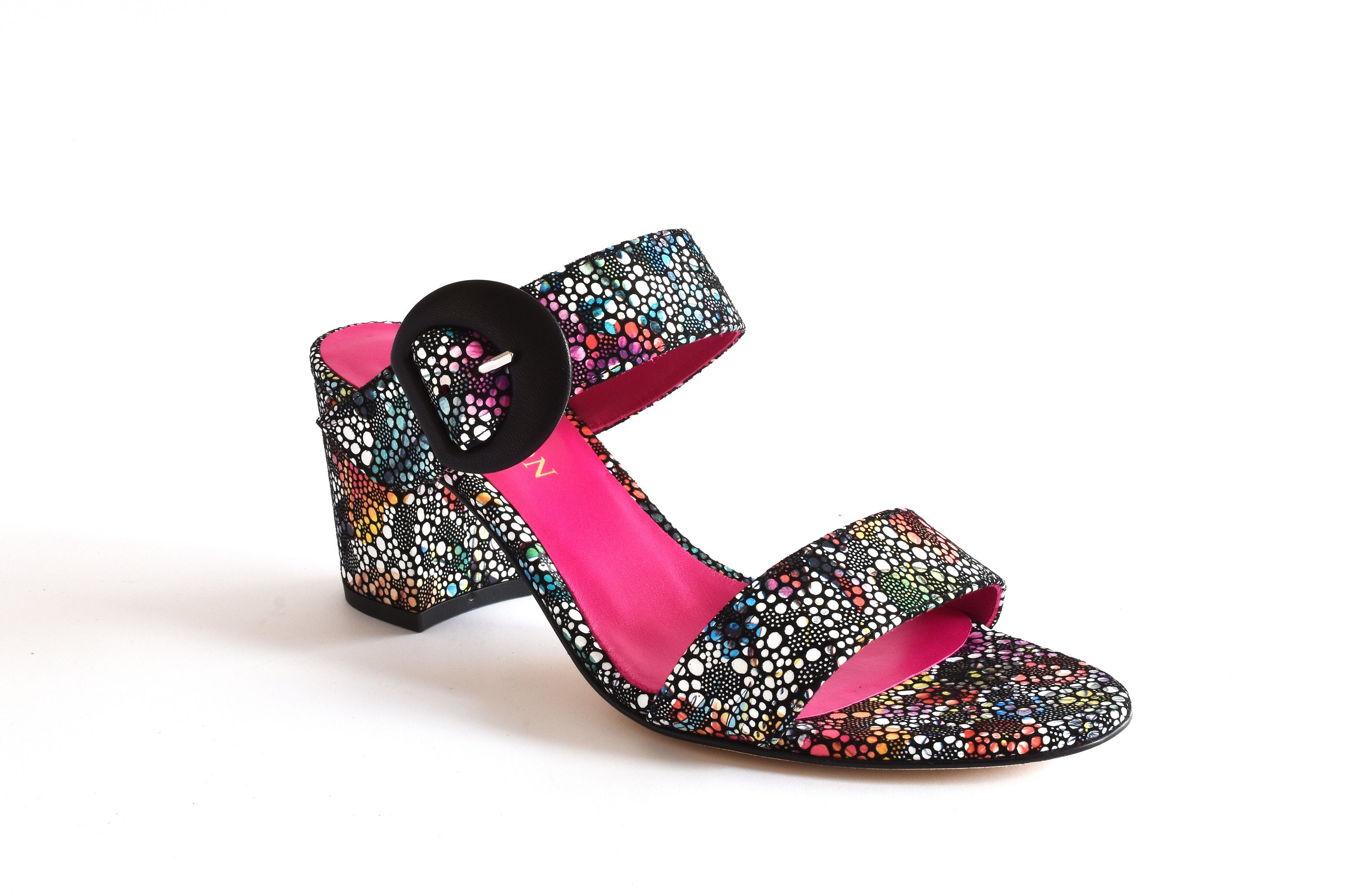 MARINA ORCHID HEEL Heeled Sandals, Womens Shoes, Leather, Black and ...