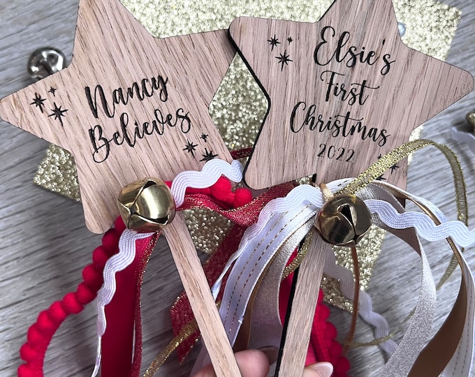 Personalised Chrismas Wand, Wooden Engraved Keepsake Wand, Christmas ...