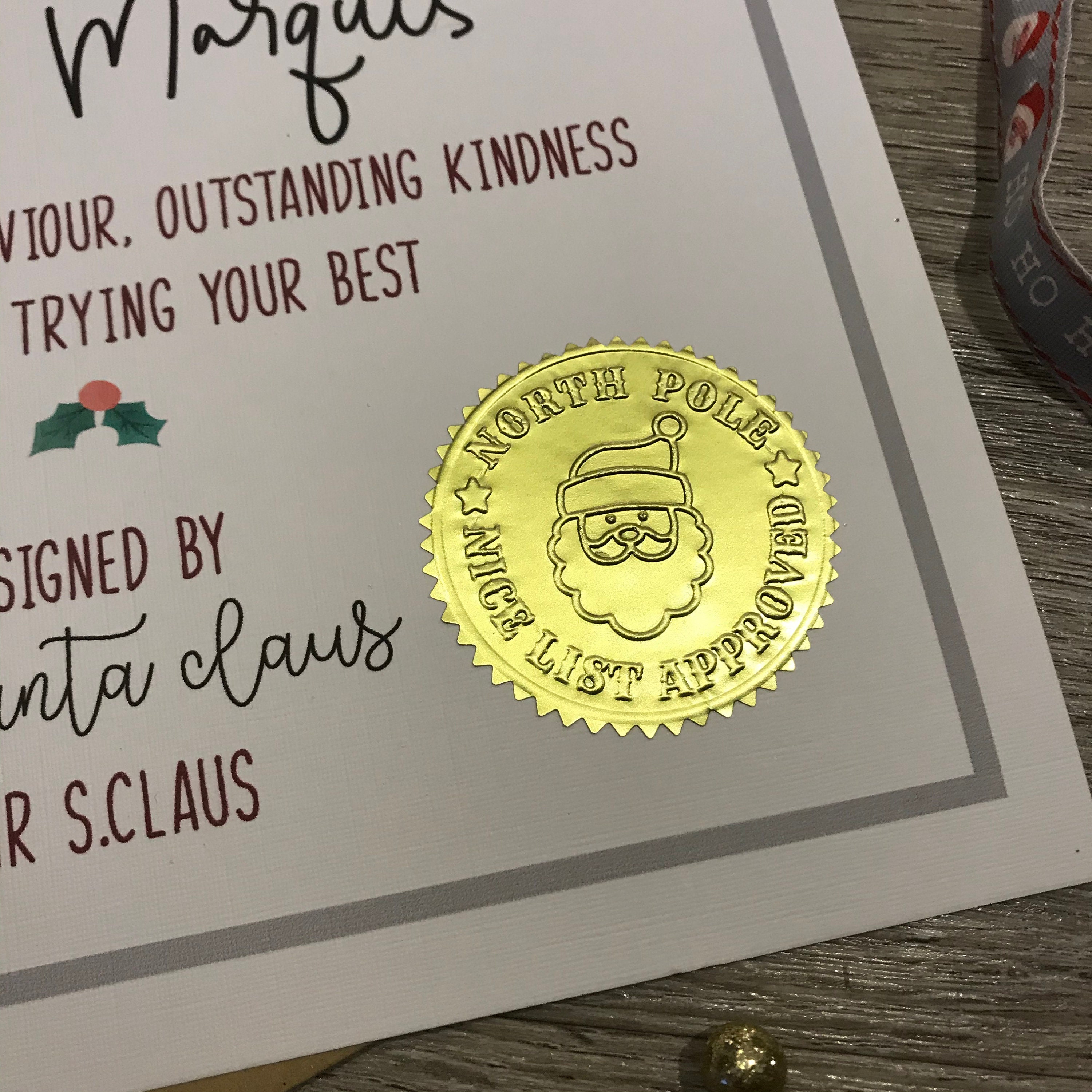 Personalised Nice List Certificate Childrens Letter From - Etsy UK