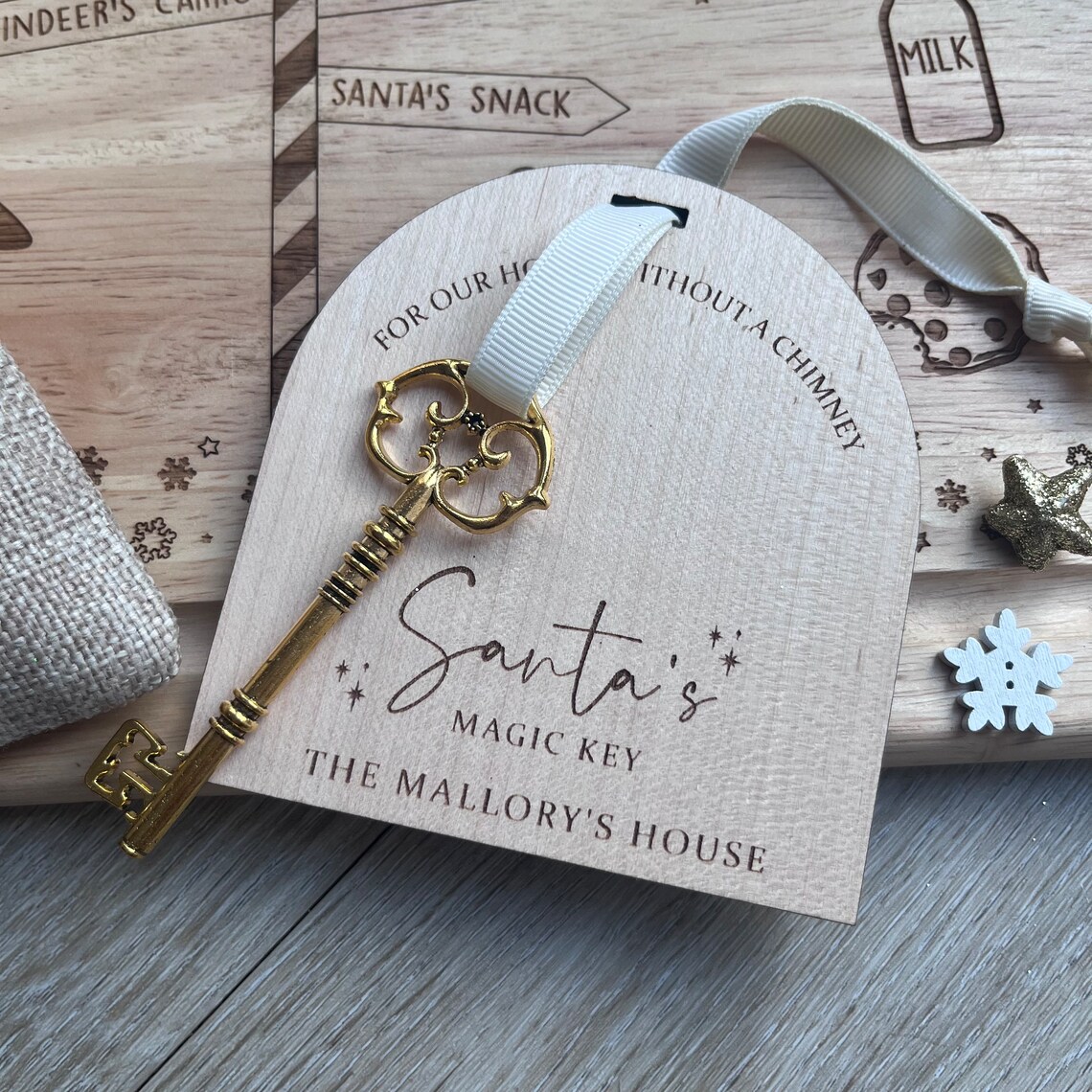 Santa’s Magic Key, Personalised Father Christmas Key, Engraved ...