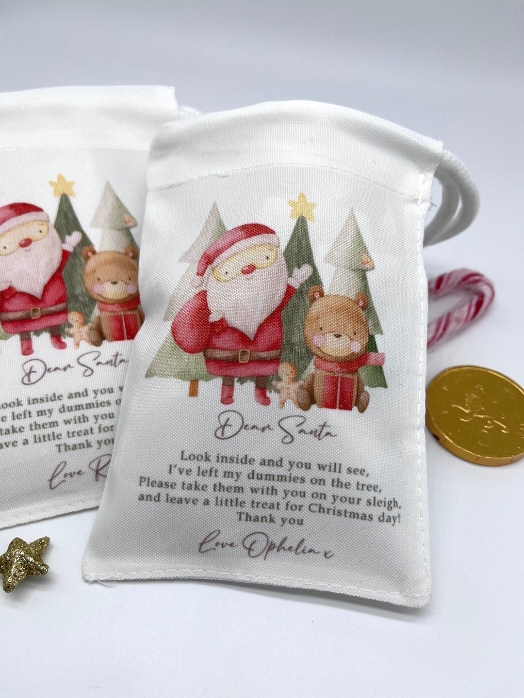 Personalised Dummy Bag for Santa, Dummies for Santa Baby Bag - Etsy UK