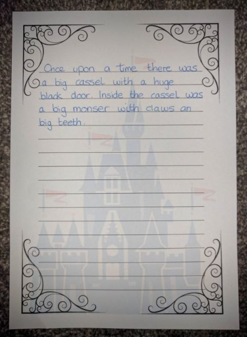 Fairy tale Writing Paper Template A4 Cinderella Disney Etsy Fairy tale Writing Paper Template A4 Cinderella Disney Etsy
