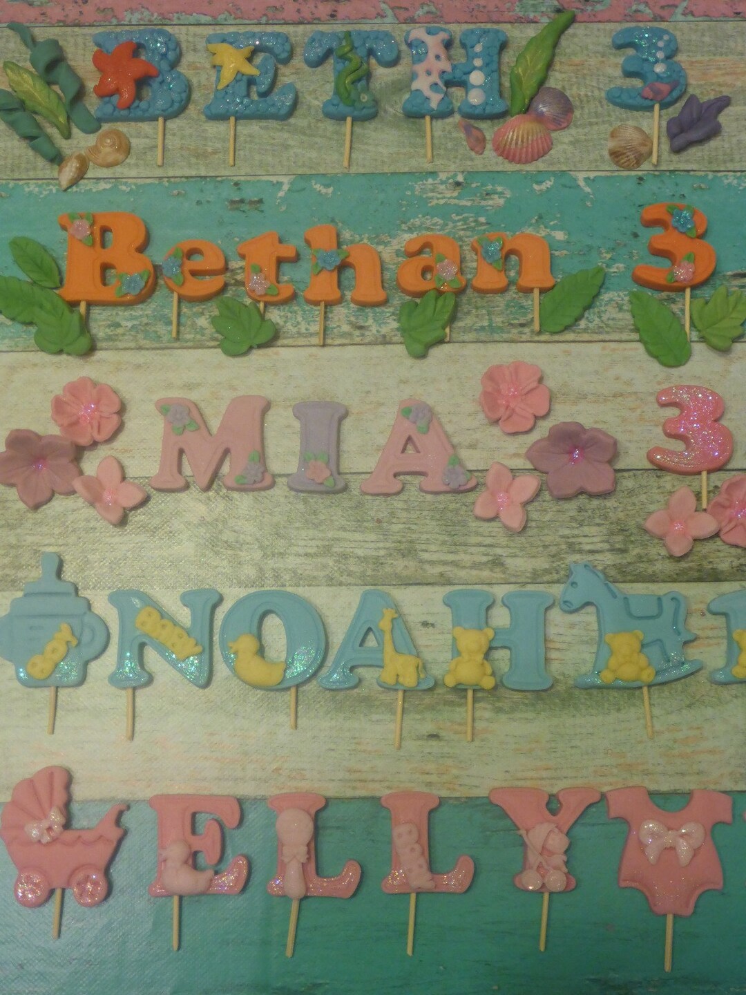 Edible Letters Name Age Fondant Lettering Birthday Christening - Etsy