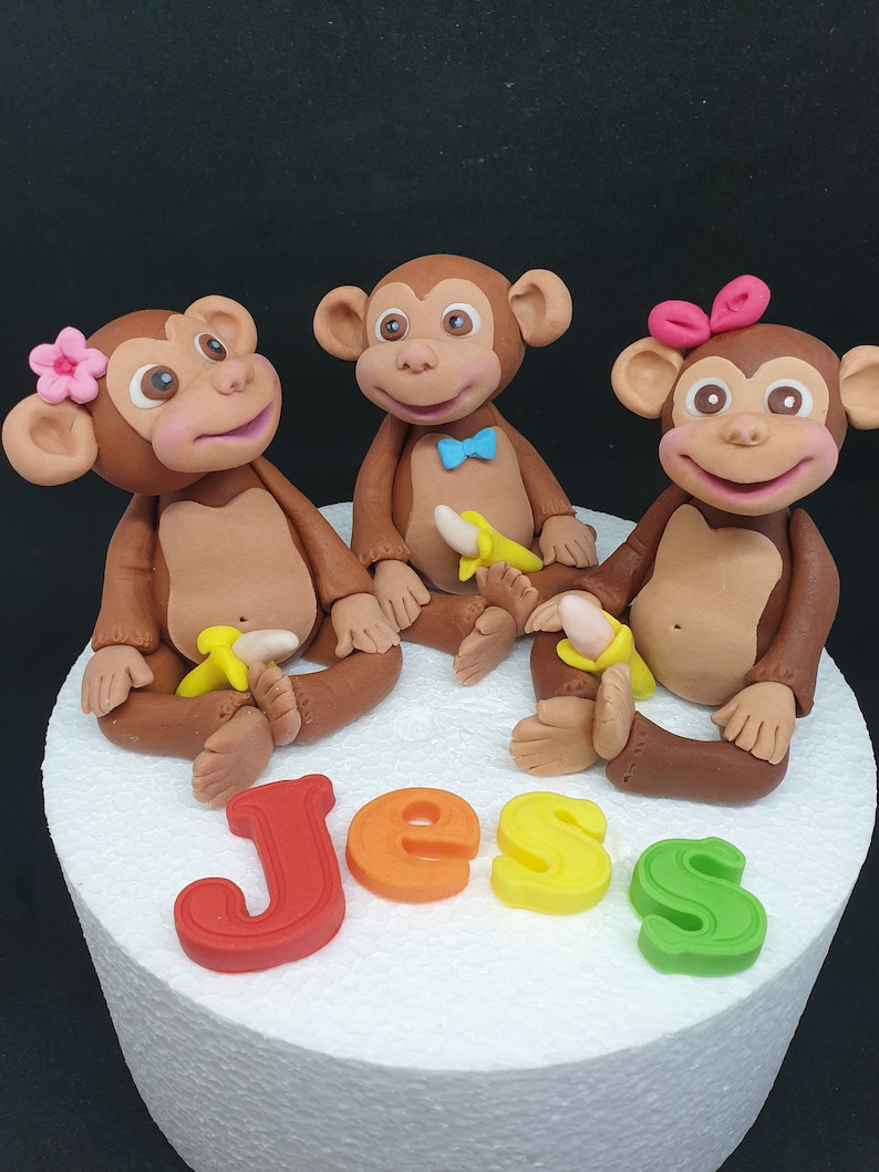 Monkey Jungle Animals Edible Cake Topper Personalised Baby Shower ...
