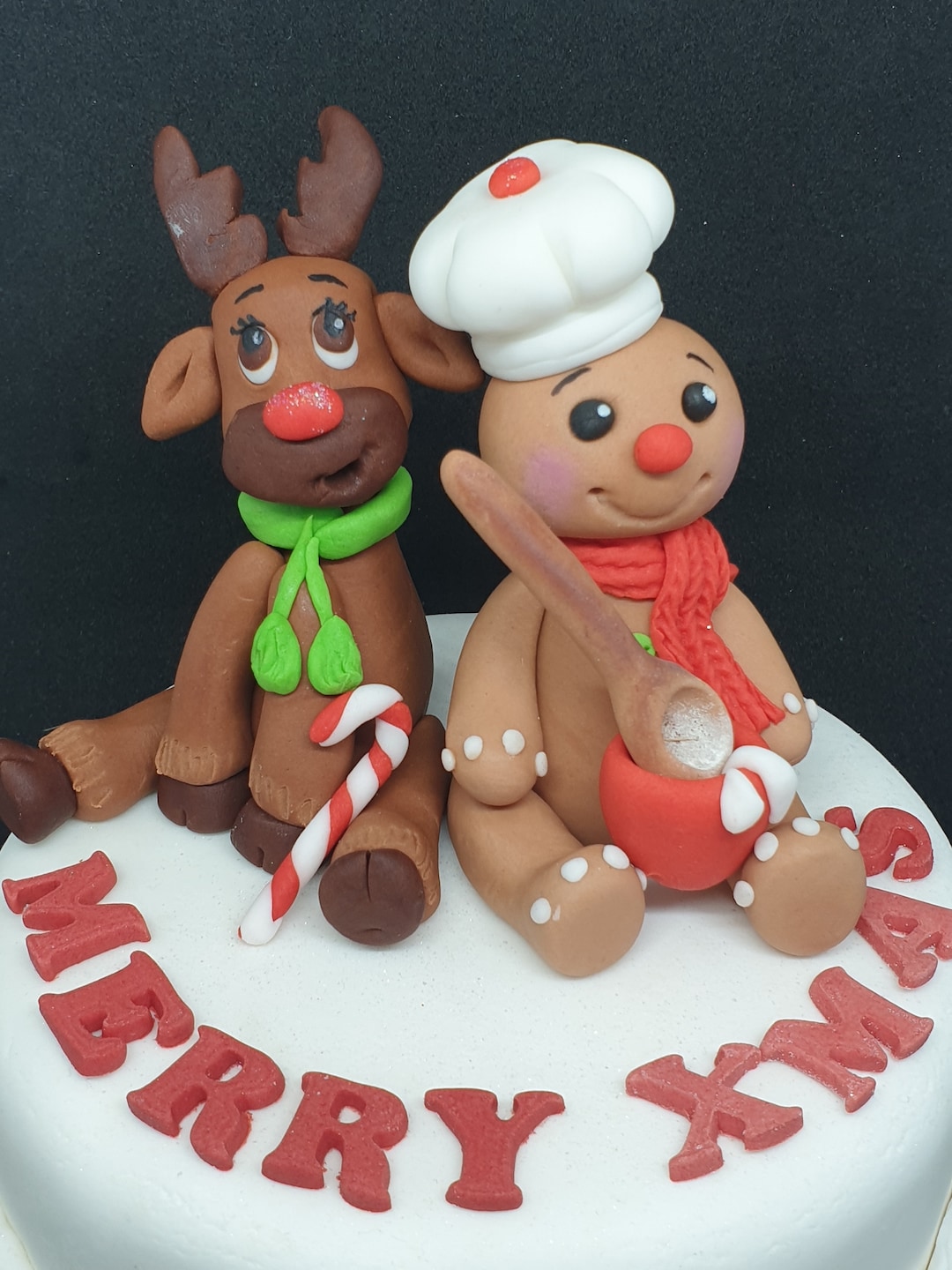 Edible Christmas Winter Reindeer Rudolph Gingerbread Man Handmade Cake ...