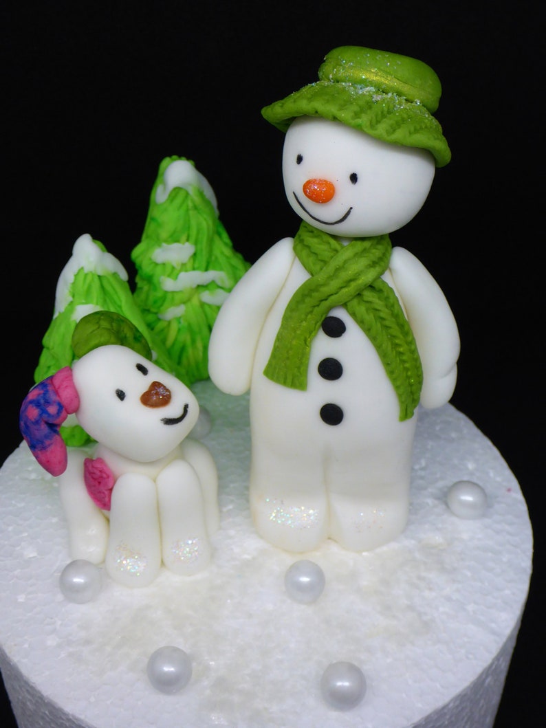 Snowman Edible Handmade Christmas Birthday Cake Topper | Etsy