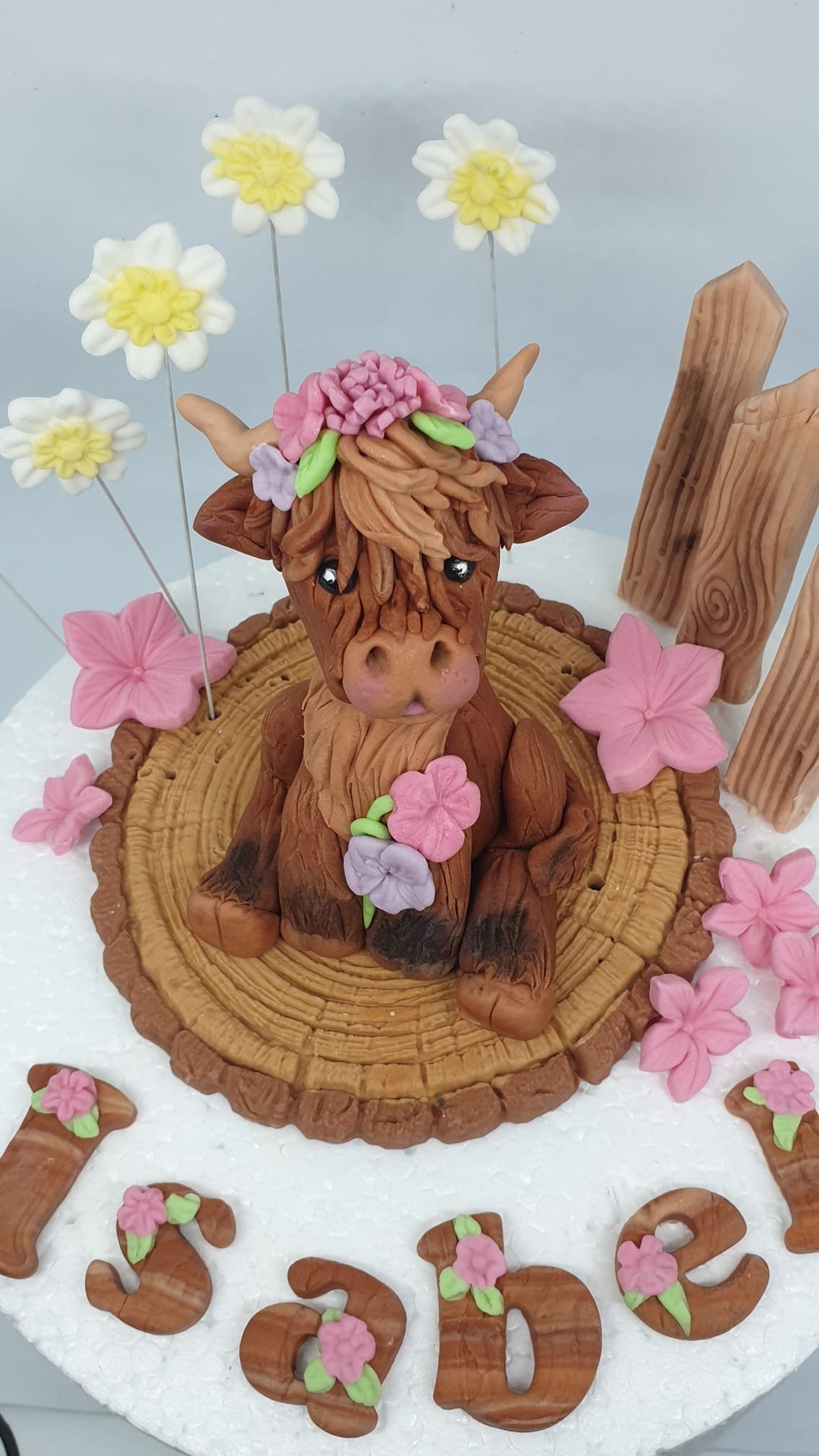 Highland Cow Farm Animals Edible Handmade Personalised Birthday Cake ...