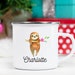 Kids Sloth Mug Girls Hot Chocolate Mug Hot Cocoa Mug Personalized Mug ...