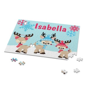Personalized Gift for Kids, Personalized Christmas Puzzle, Reindeer ...