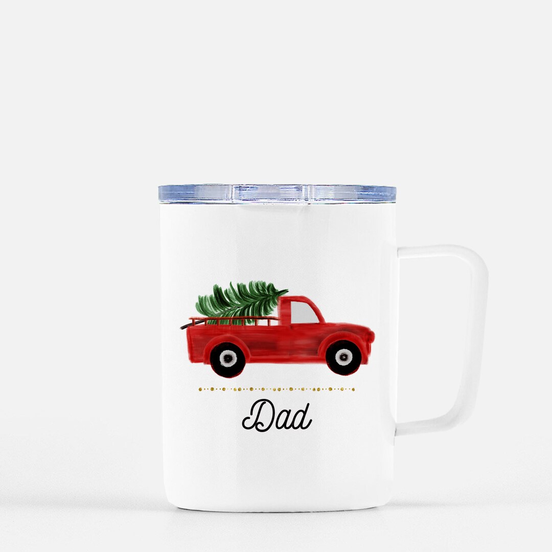 Personalized Christmas Travel Mug – Red Truck Holiday Decor - Etsy