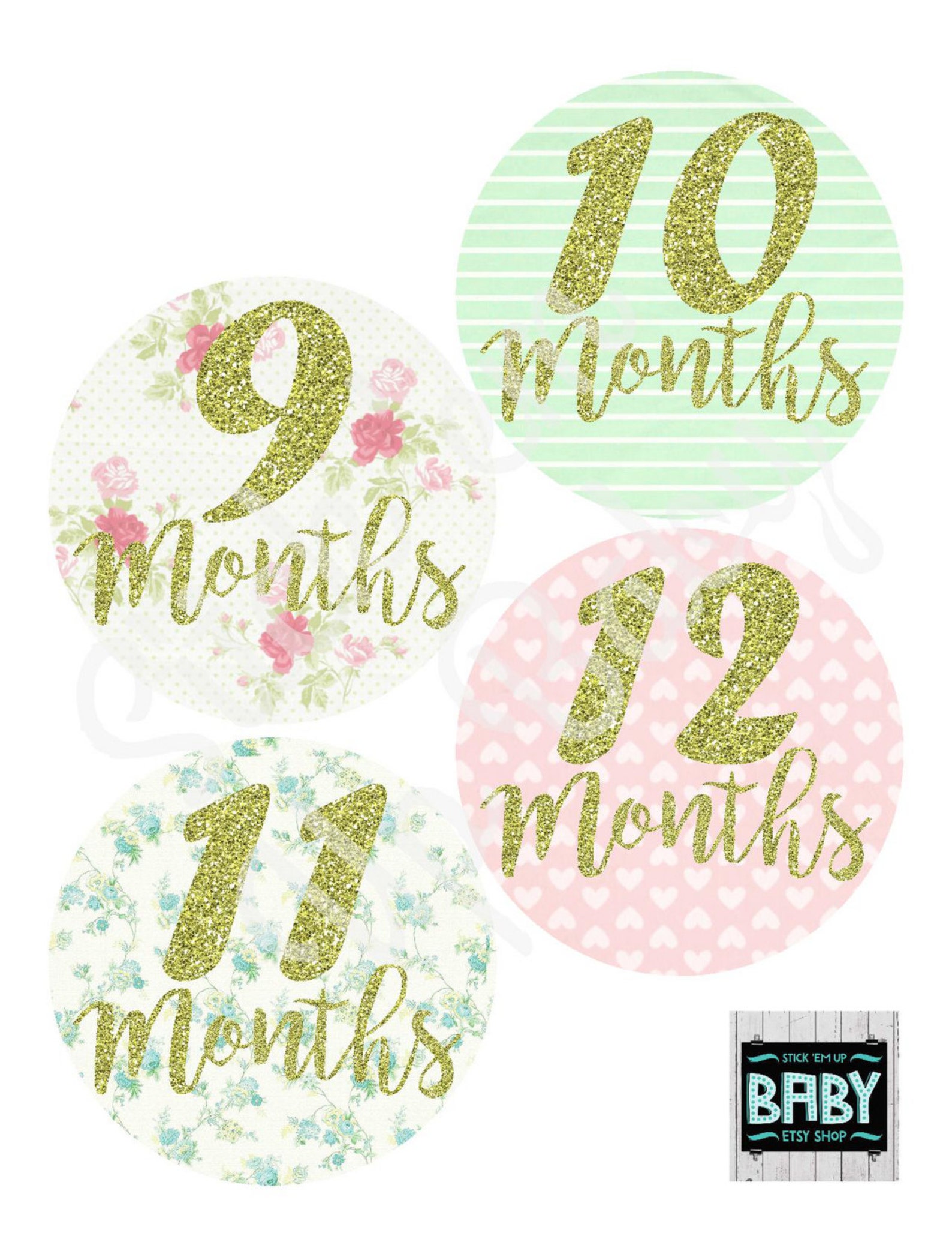Monthly Baby Stickers Baby Age Stickers Baby Girl Gift - Etsy Sweden