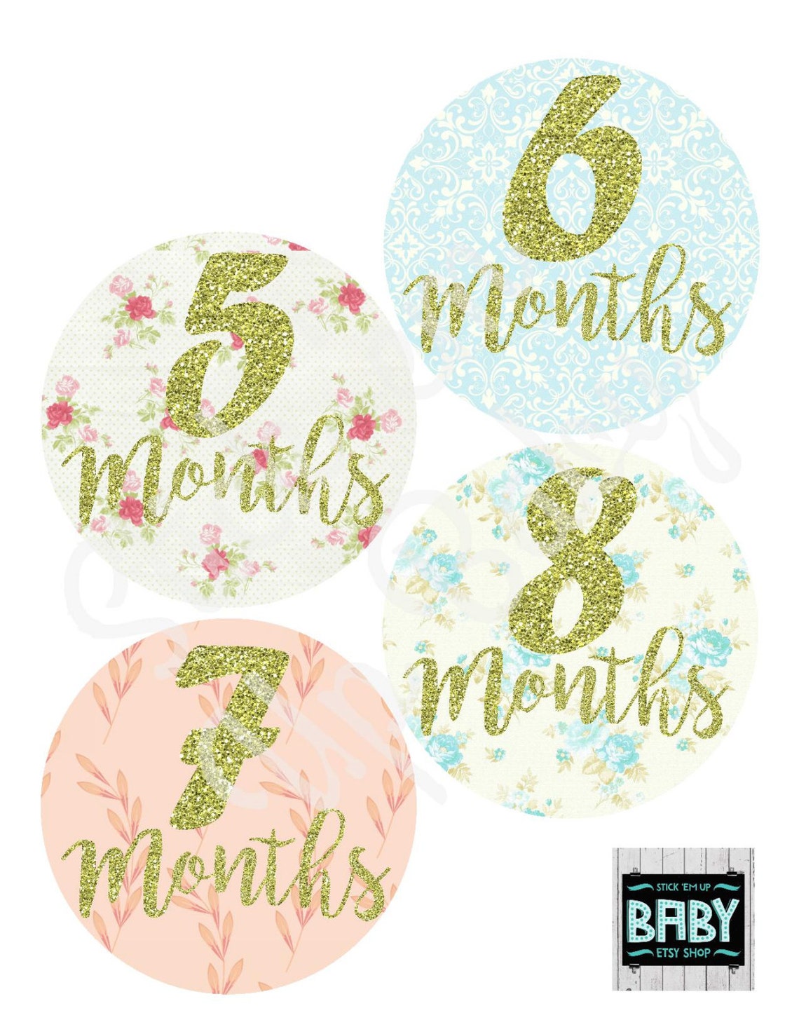 Monthly Baby Stickers Baby Age Stickers Baby Girl Gift - Etsy Sweden