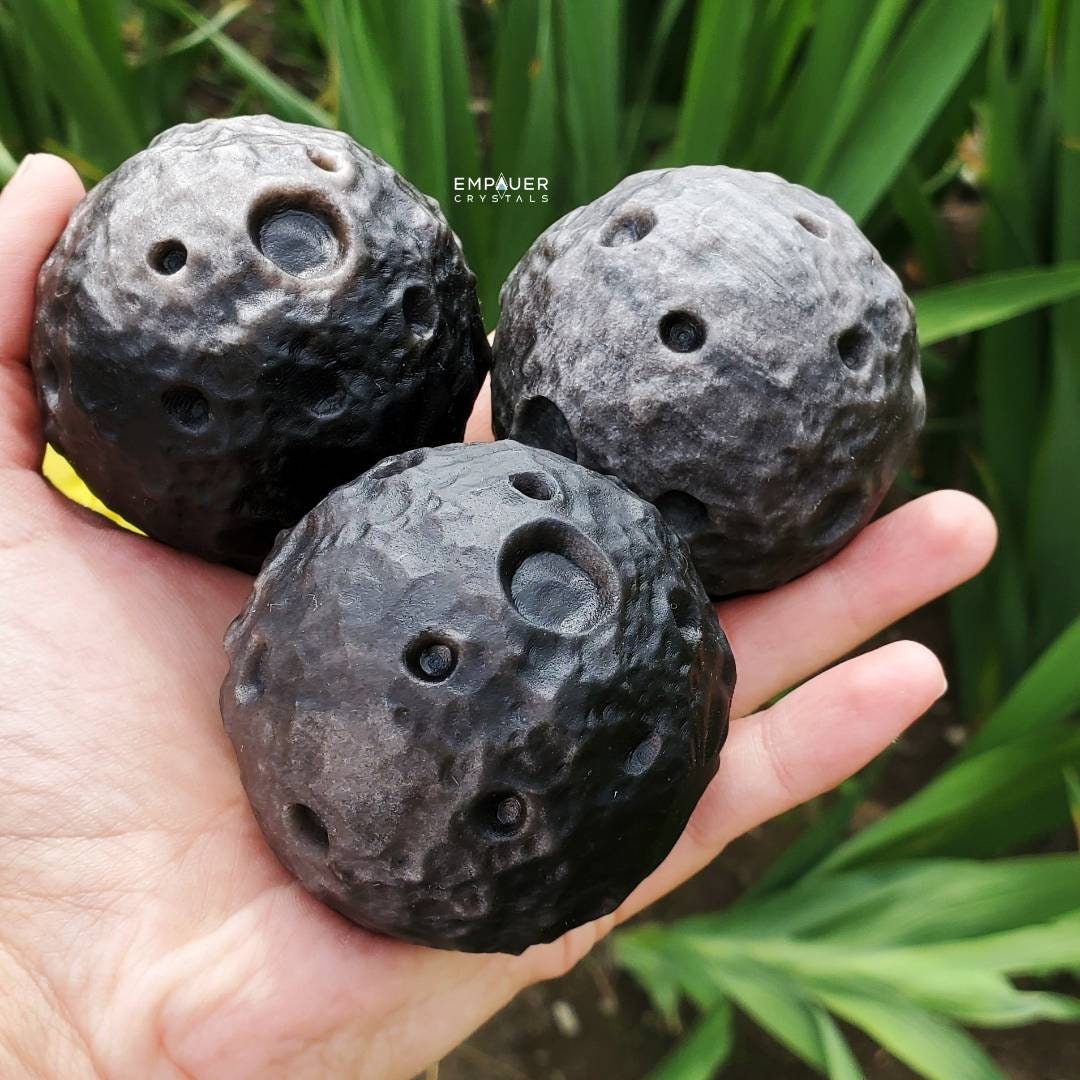 Moon Golden Sheen Obsidian, Obsidian Carving, Moon Crystal Carving ...