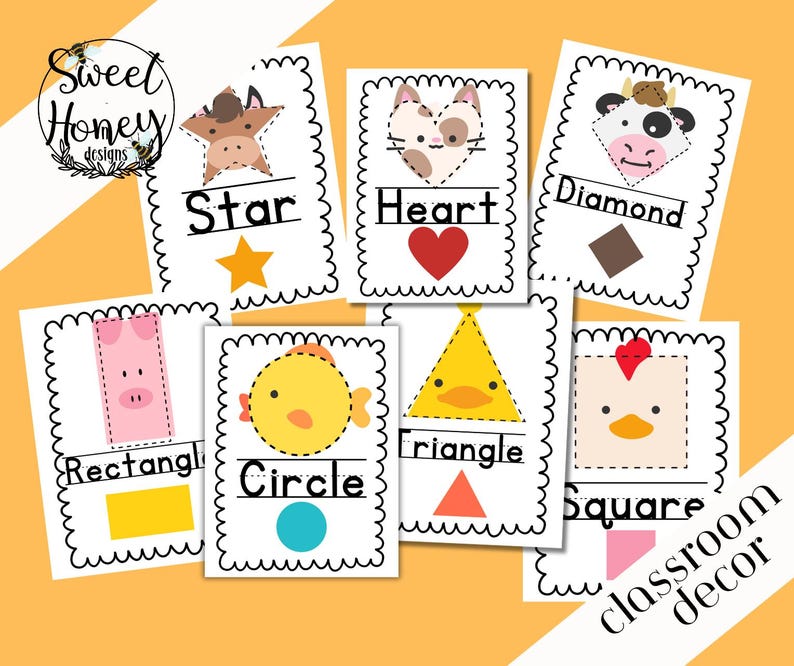 Preschool/kindergartener Farm Shapes and Numbers - Etsy