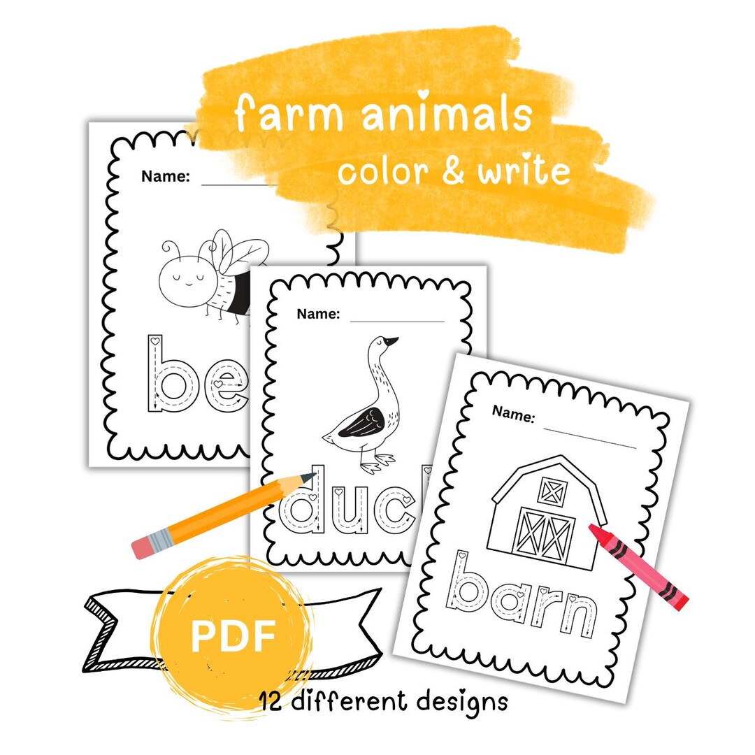 Farm Animal Color and Trace - Etsy
