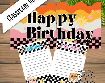 EDITABLE Classroom Birthday Display | Sweet & Groovy | Birthdays ...