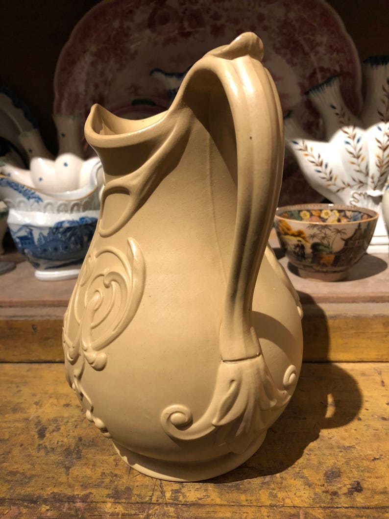 Mid 19th Century English Molded Pottery Pitcher - Etsy