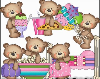 Sleepover clip art | Etsy