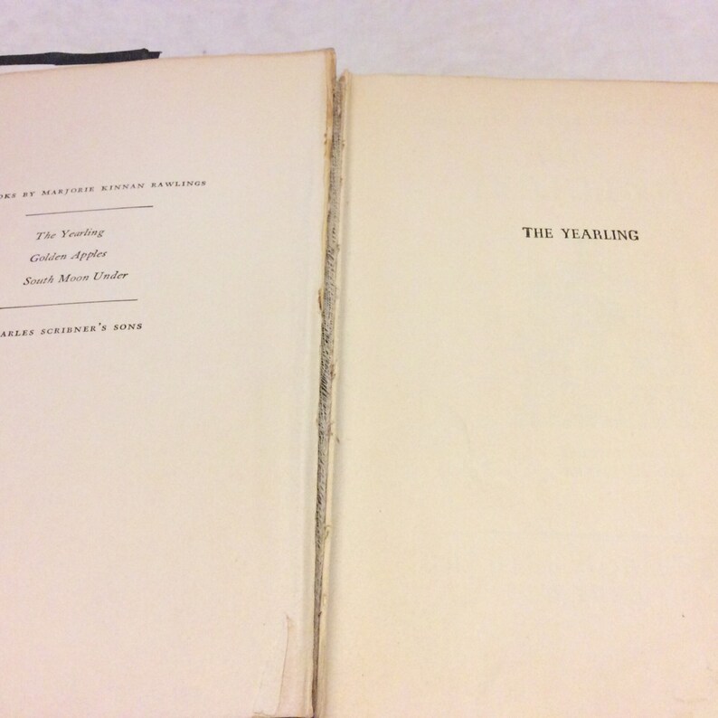 The Yearling 1st Edition 20th Printing Cello-jac Jacket Rare Good ...