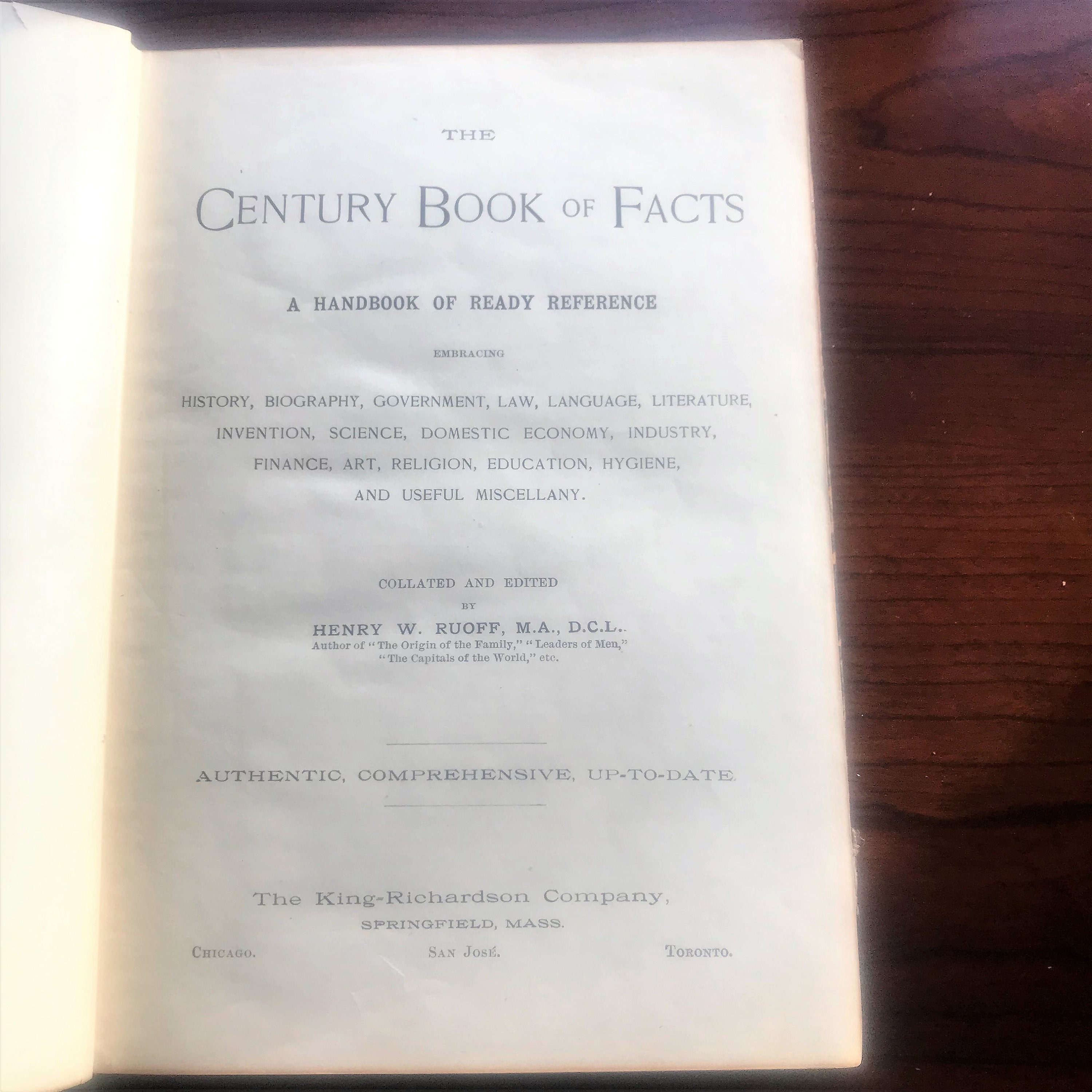 Antique 1904 Century Book of Facts King Richardson Pub. Leather - Etsy