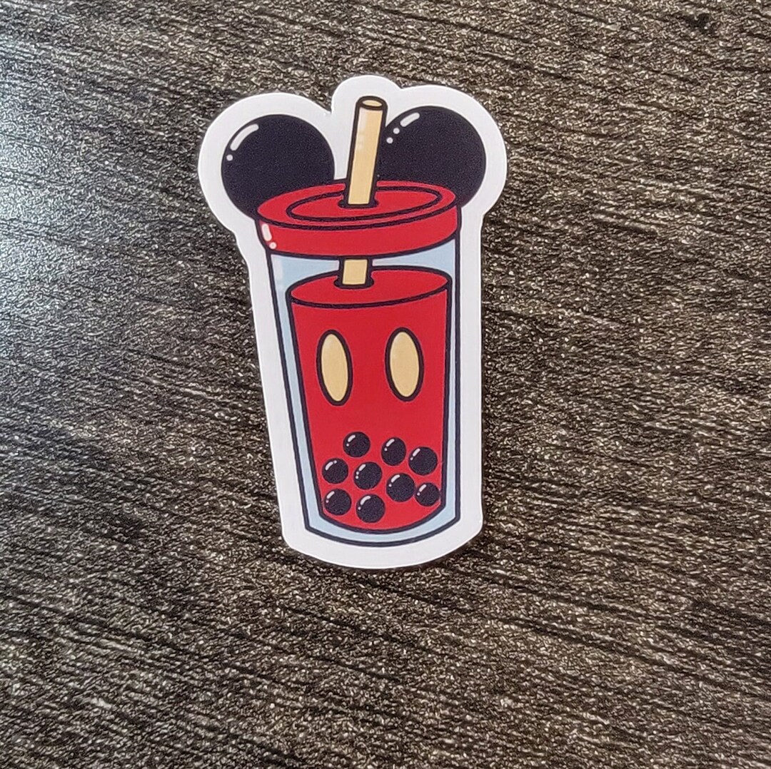 Mickey Boba Cup Sticker - Etsy