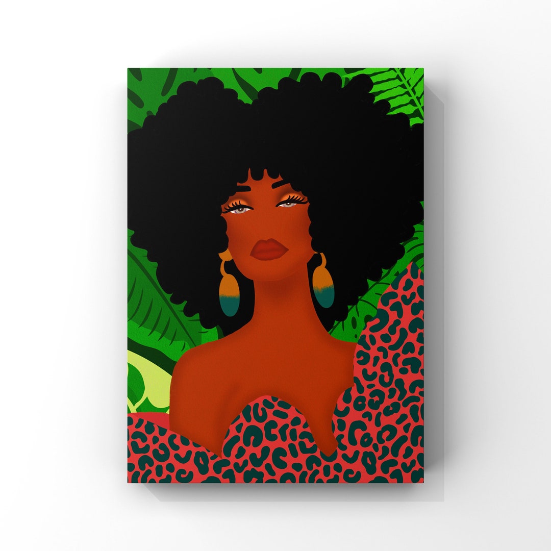 Novah, Digital Art Print Illustration, Black Woman Illustration, Printable Wall Art, Digital ...