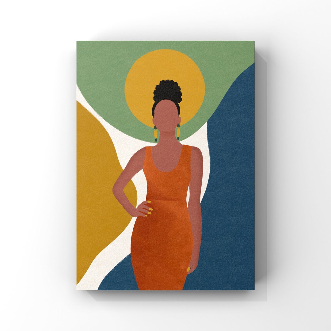 Poise, Black Woman Digital Art Illustration, Printable Wall Art, Wall ...