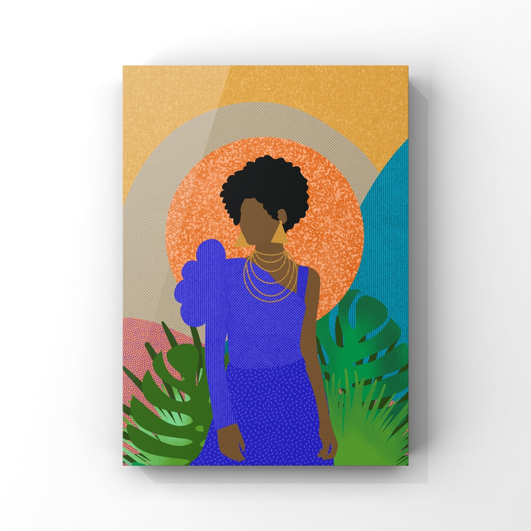 Black Illustration Collage Art, African American Woman, Printable Wall ...