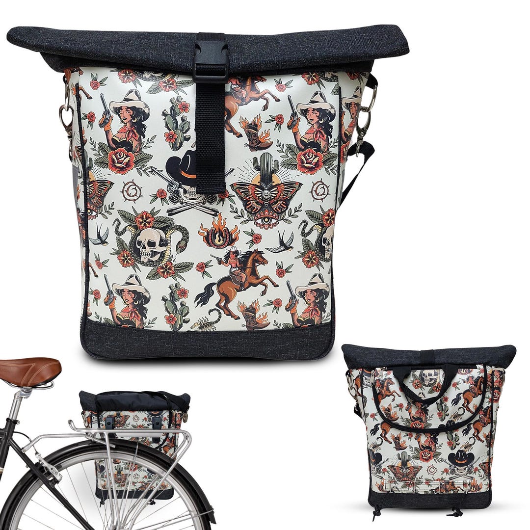 IKURI Bicycle Pannier Onetask for Woman Waterproof Fabric -bike Bag ...