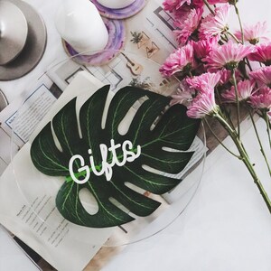 Palm Leaf Seating Cards, Tropical Table Decor, Name Tags for Influencer ...