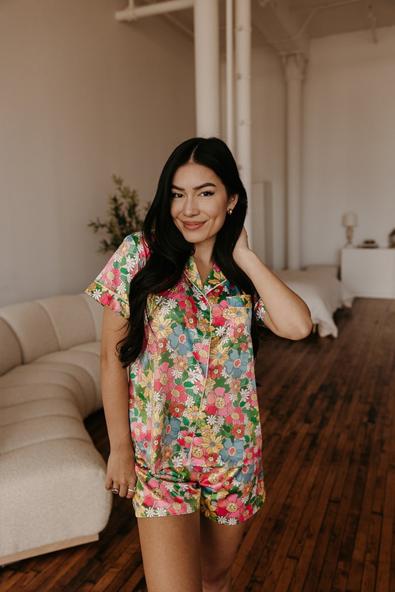 Custom Floral Pajamas, Flower Power Pajamas, Wedding Pajama Sets ...